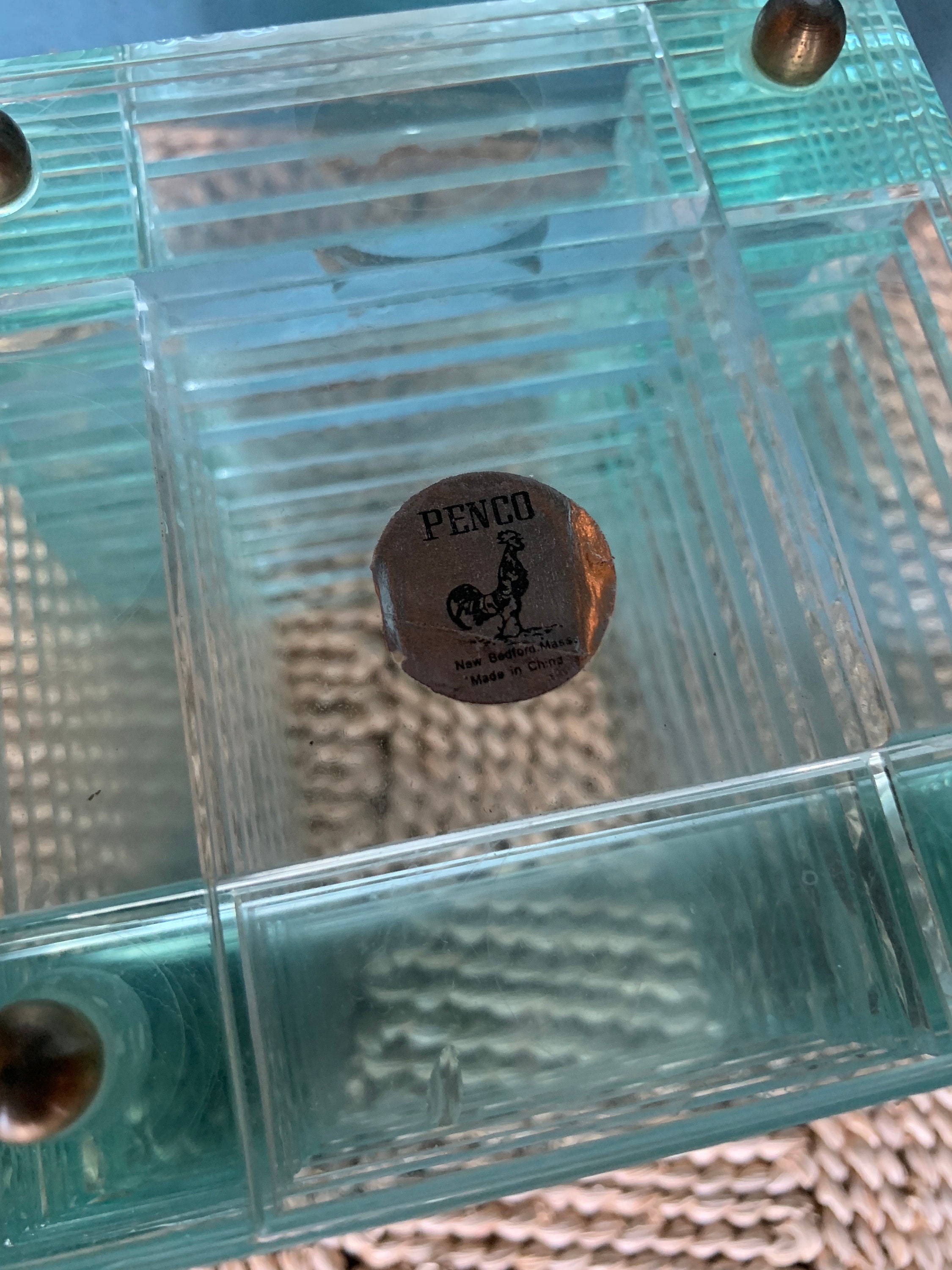 Vintage Penco Stacked Glass Candle Holder Modernist Home Decor Mint ...