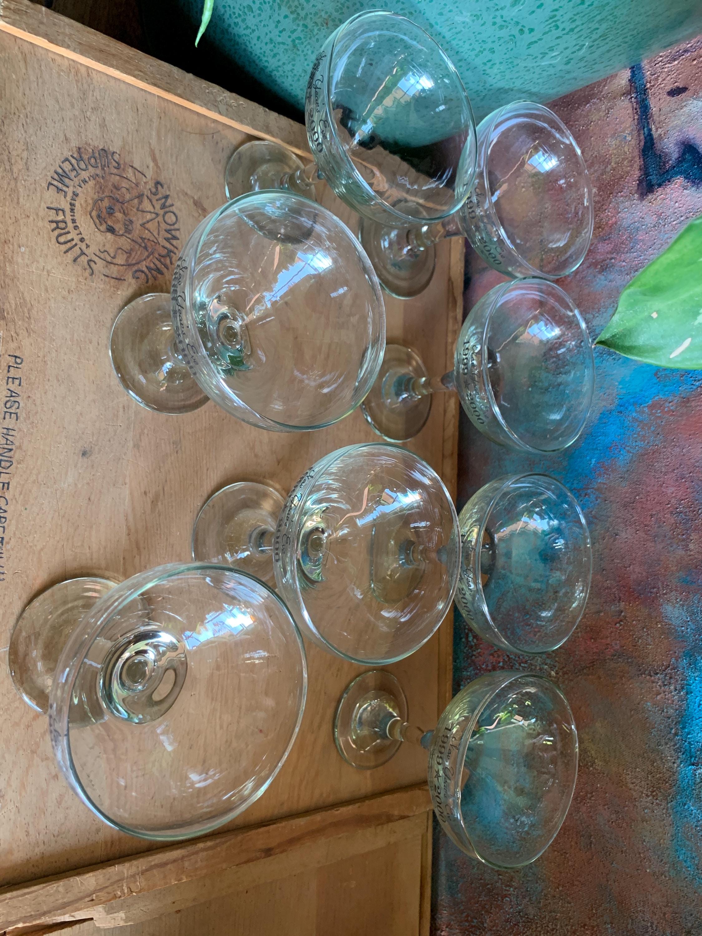 1999-2000 New Year's Eve Millennium Champagne Glasses Set of 8, New in ...