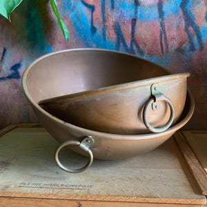 Vintage Solid Copper Mixing Bowls Pair, Set of 2, Made in England ...