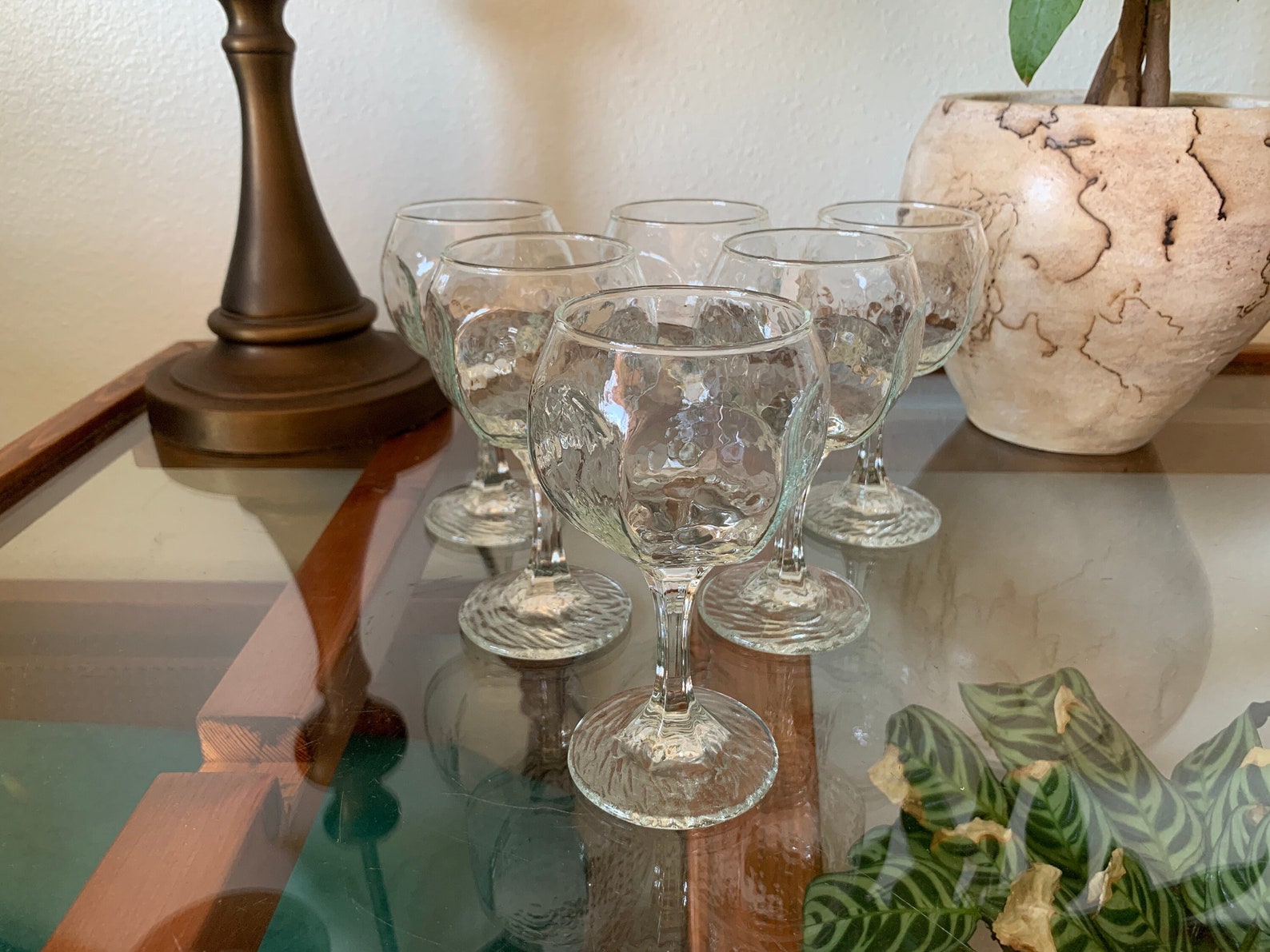 Vintage Libbey Chivalry Stardust Set of 6 Clear Glass Goblets, Cordial ...