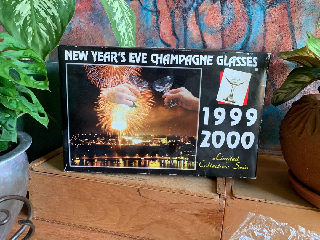 1999-2000 New Year's Eve Millennium Champagne Glasses Set of 8, New in ...