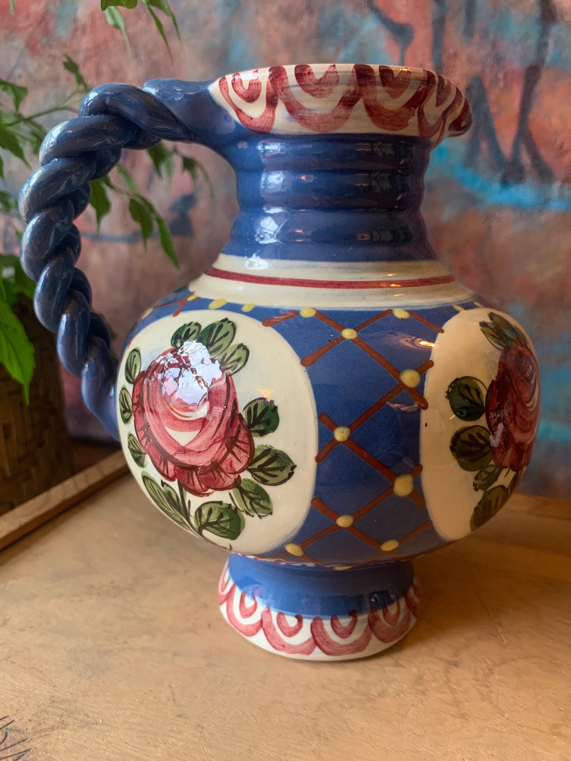 1960s Pfrontner Keramik Handarbeit Painted & Signed Pottery Vase, Made ...