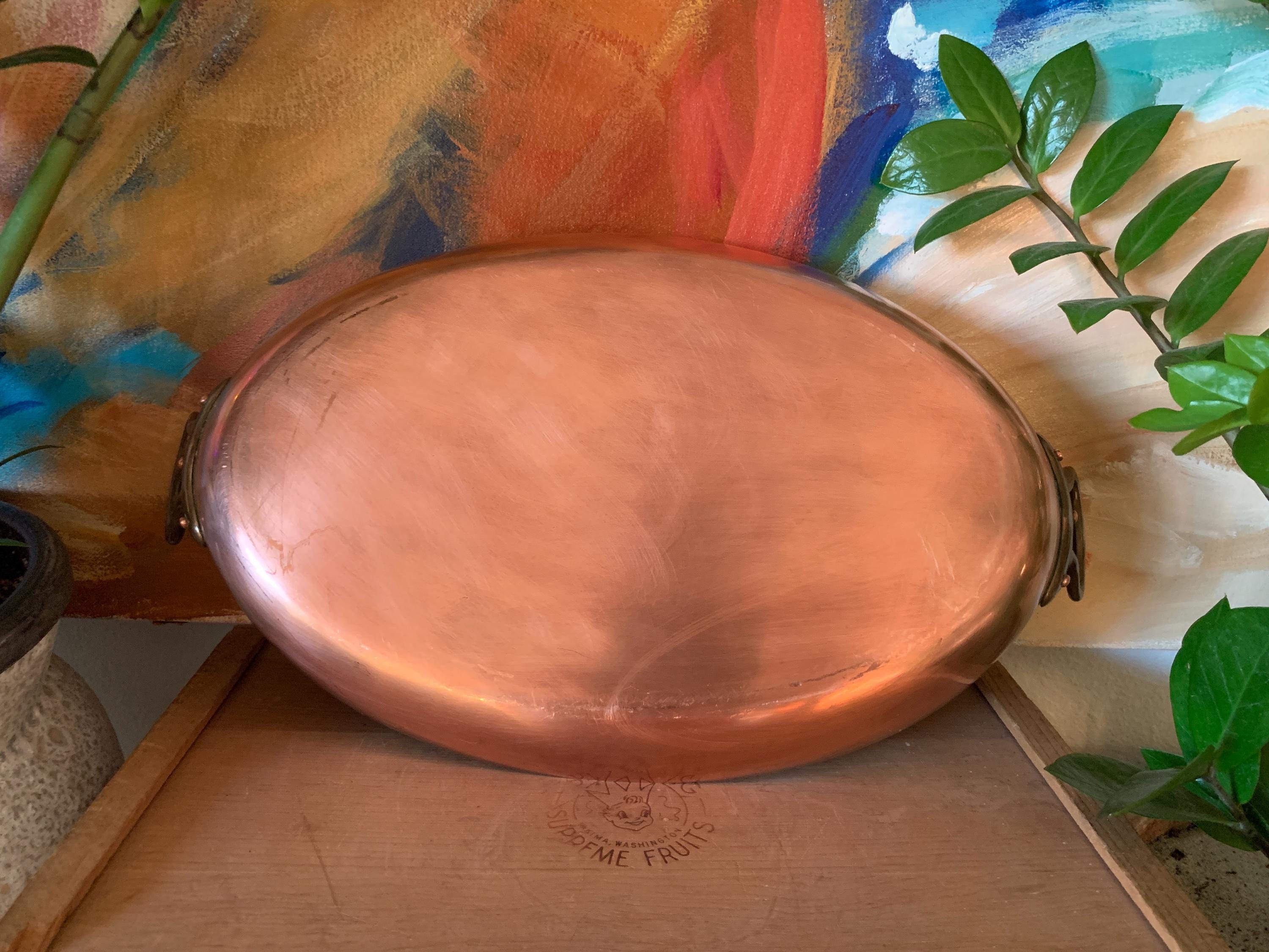 Vintage Dehillerin France Large Oval Copper Pan With Bronze Handles ...