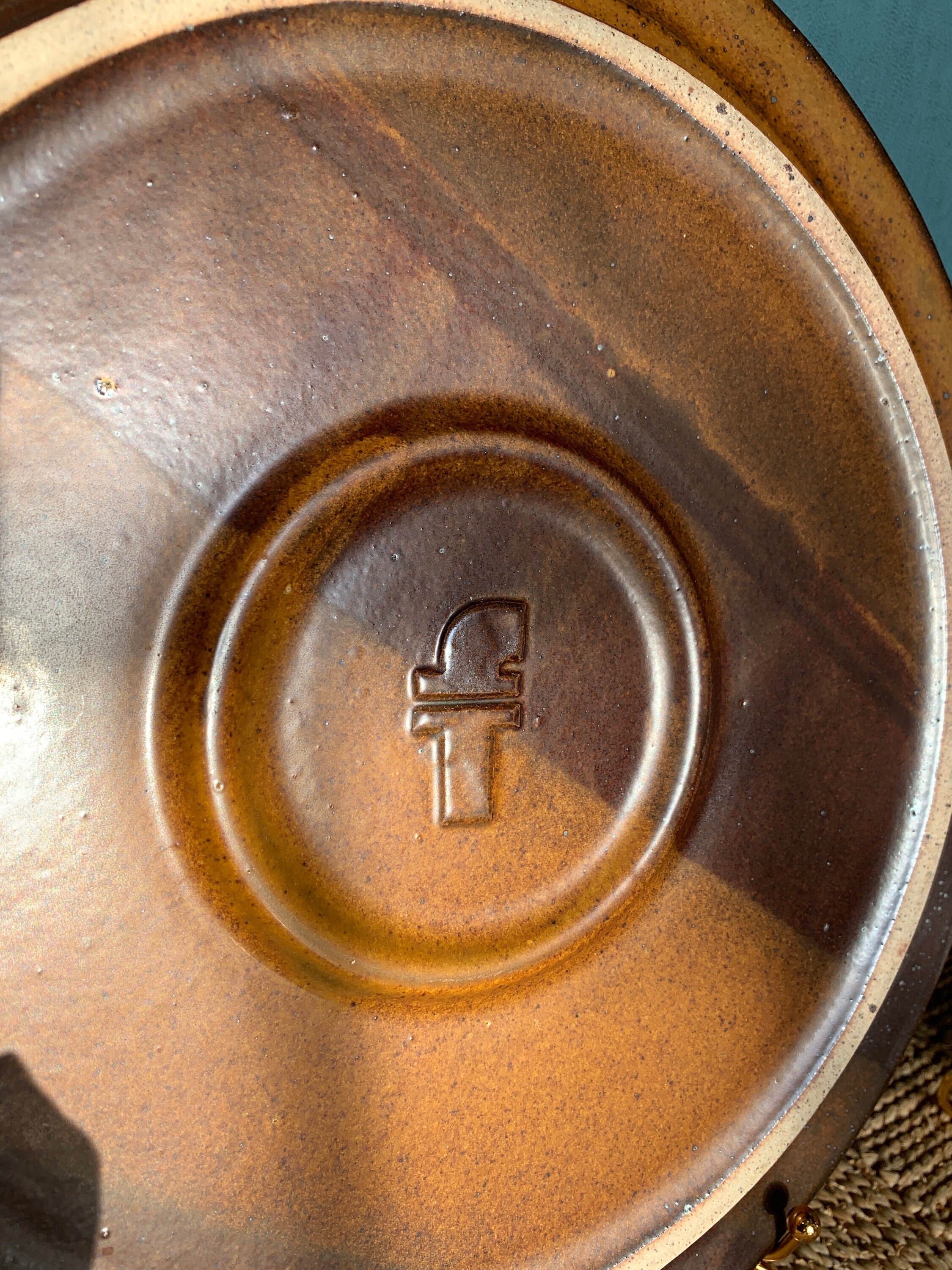 Antique Stoneware Dinnerware Set, Brown Rustic Glazed Pottery, Vintage ...