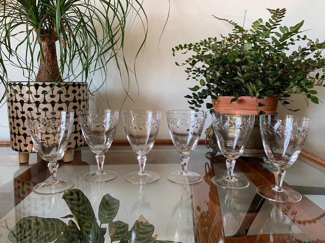 Vintage Kusak Crystal Set of 6 "belvedere" Cocktail Glasses, Kusak Cut ...