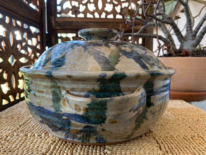 1989 Signed Studio Pottery Caserole Dish With Lid, Handmade Pottery ...