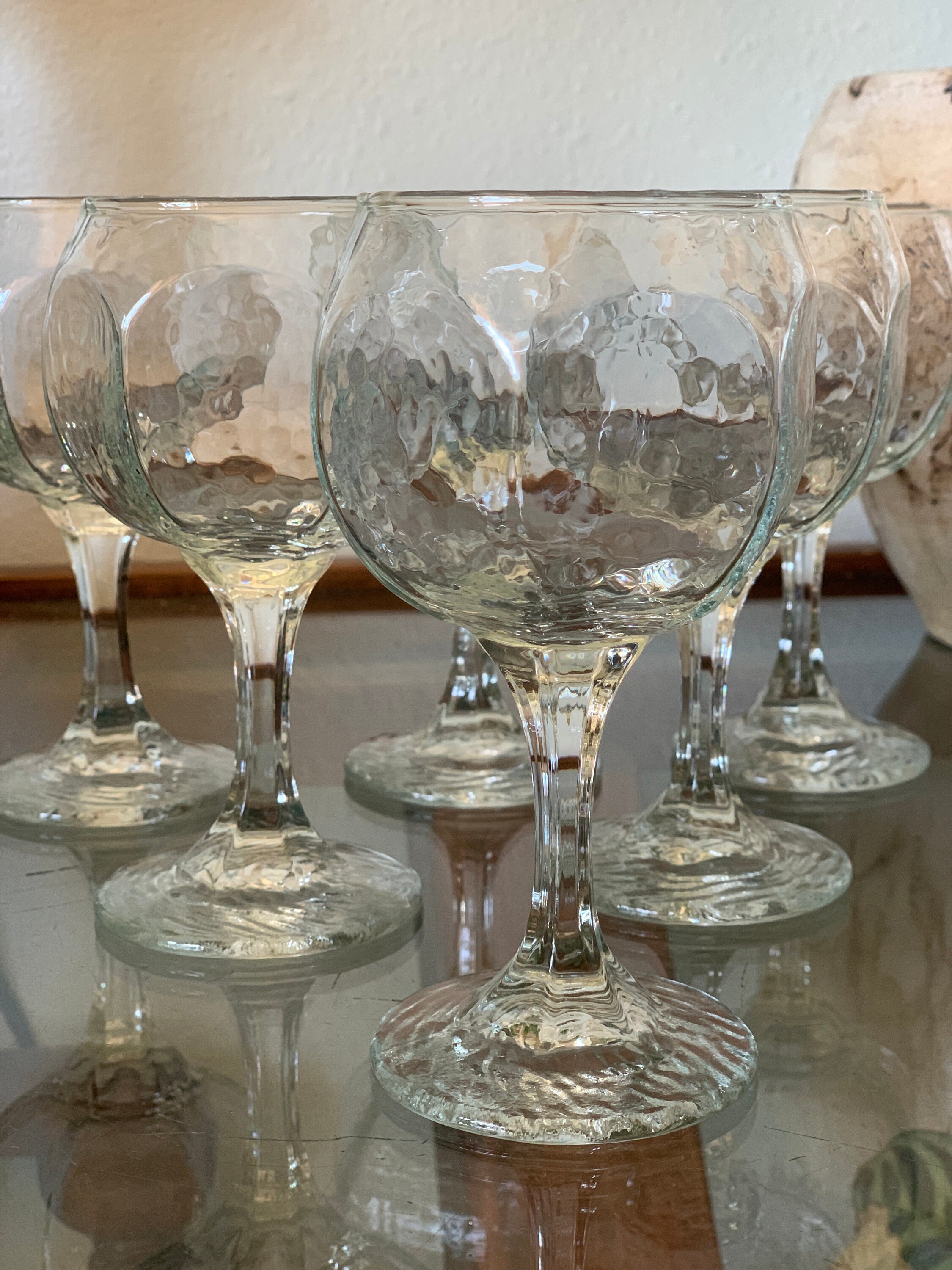 Vintage Libbey Chivalry Stardust Set of 6 Clear Glass Goblets, Cordial ...