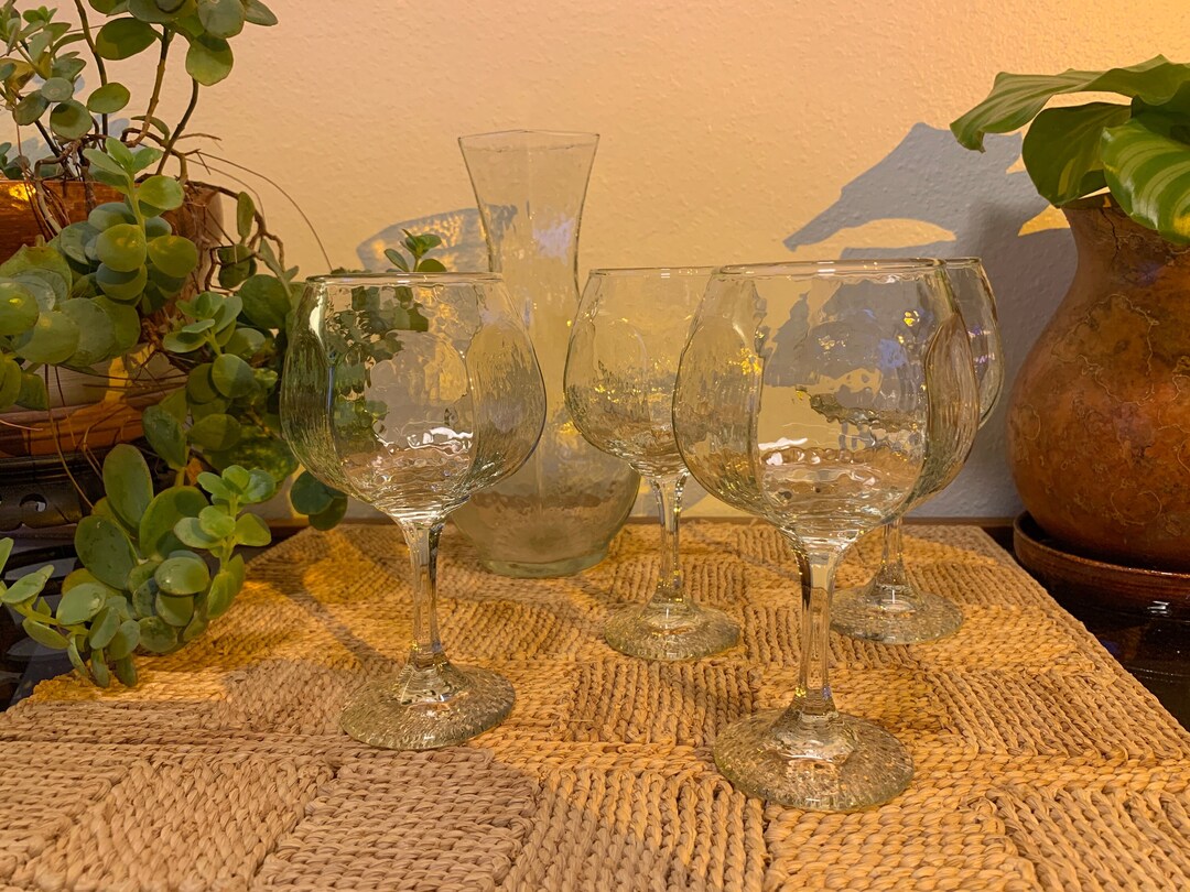 Libbey Chivalry Clear Glass Hock Wine Goblets and Decanter Set of 5 ...