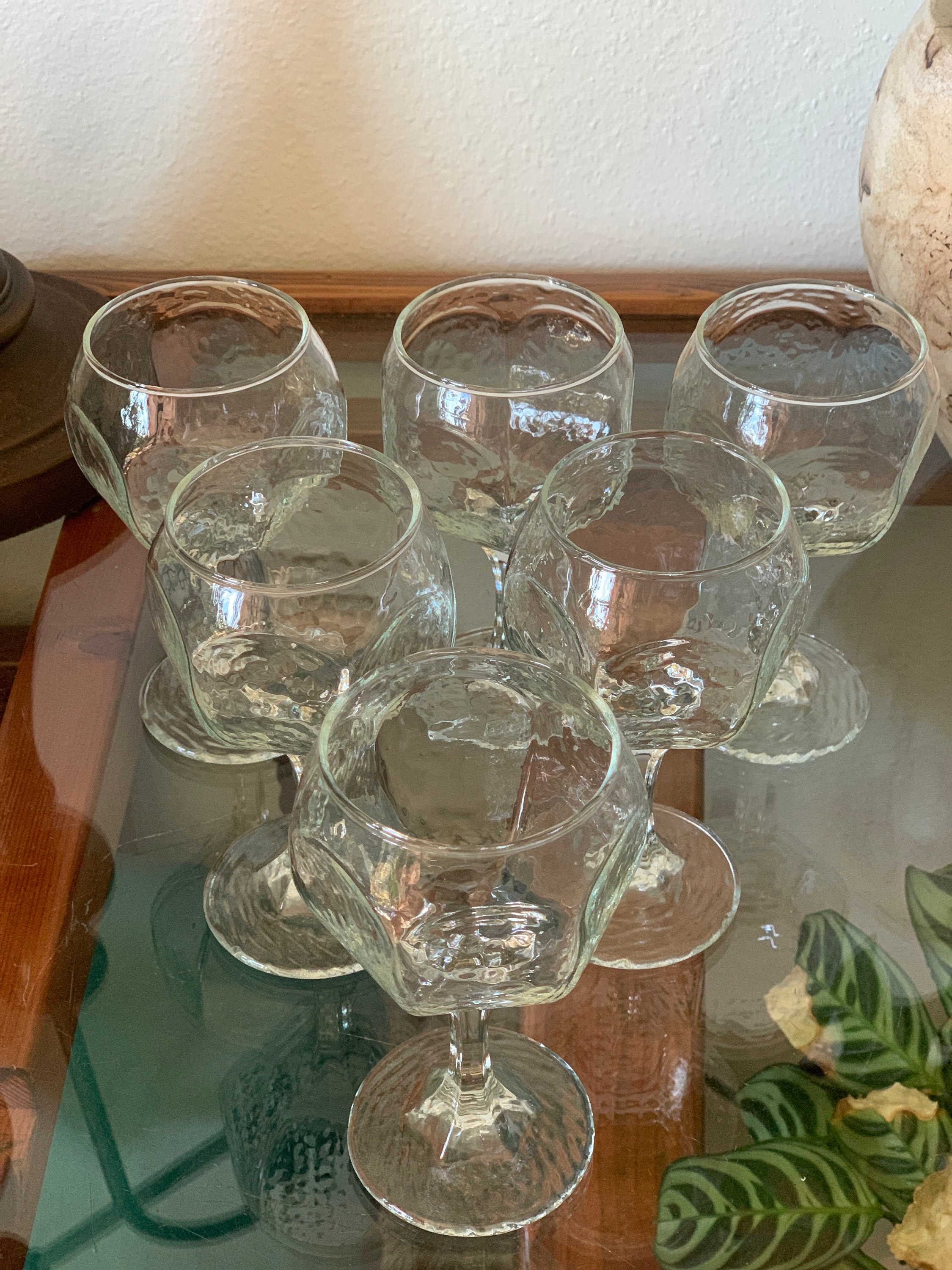 Vintage Libbey Chivalry Stardust Set of 6 Clear Glass Goblets, Cordial ...