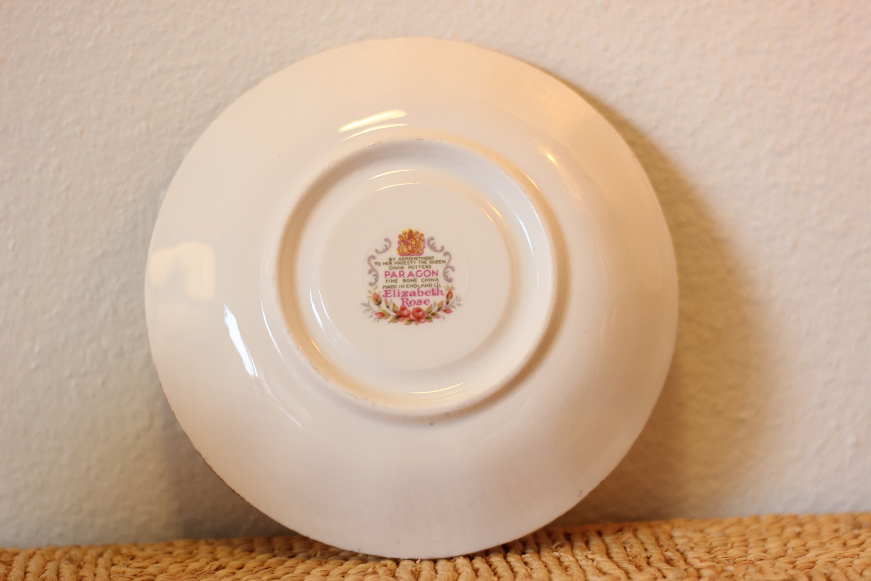 Paragon ELIZABETH ROSE Bone China Potters Tea Cup and Saucer, Made in ...