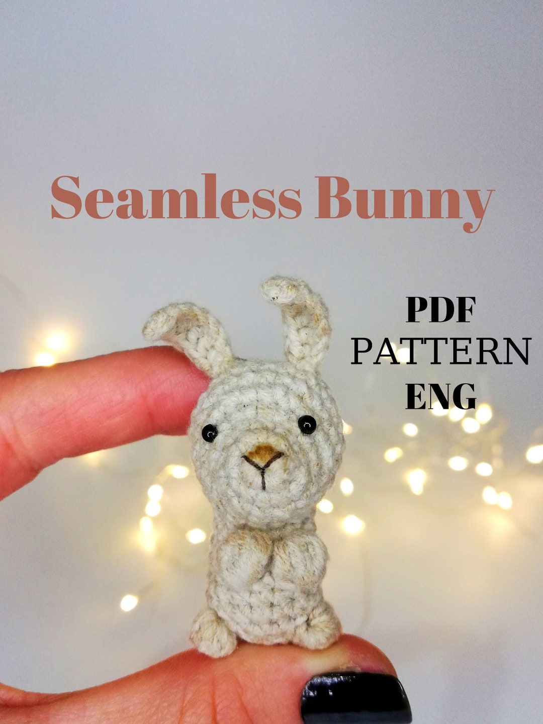 No Sew Crochet Bunny Pattern, Seamless Amigurumi 4cm Tiny Bunny Pattern ...