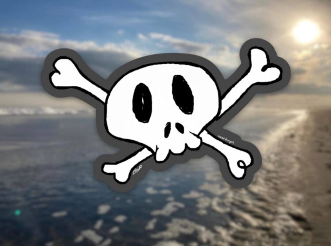 Skull & Bones Sticker - Vinyl 3" X 1.85" STICKER - Decal for Laptop ...