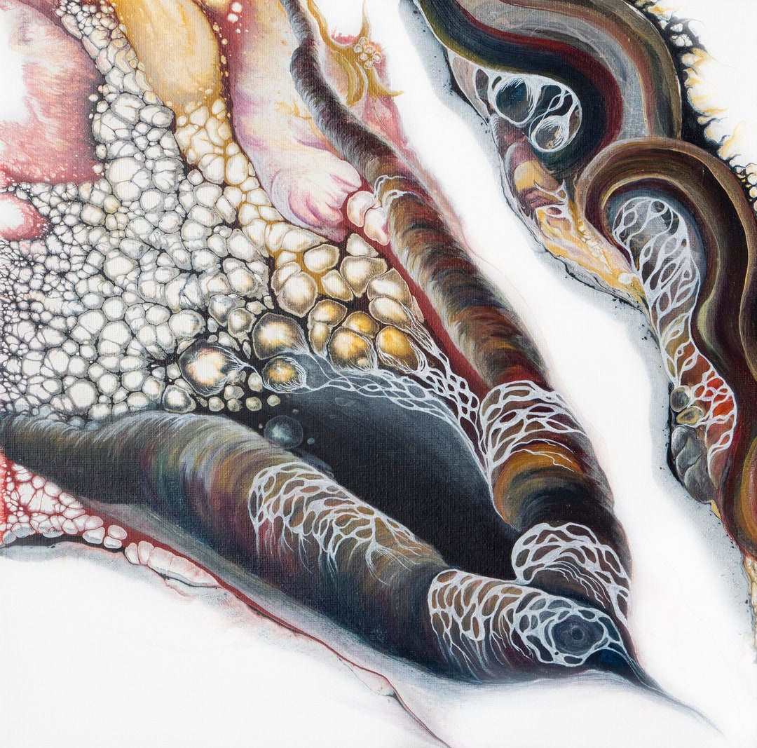 Under the Microscope - Diptych, Abstract Art, Original Painting, Fluid ...