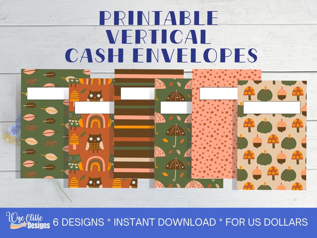 Printable Vertical Cash Envelopes - Autumn Woods - Etsy