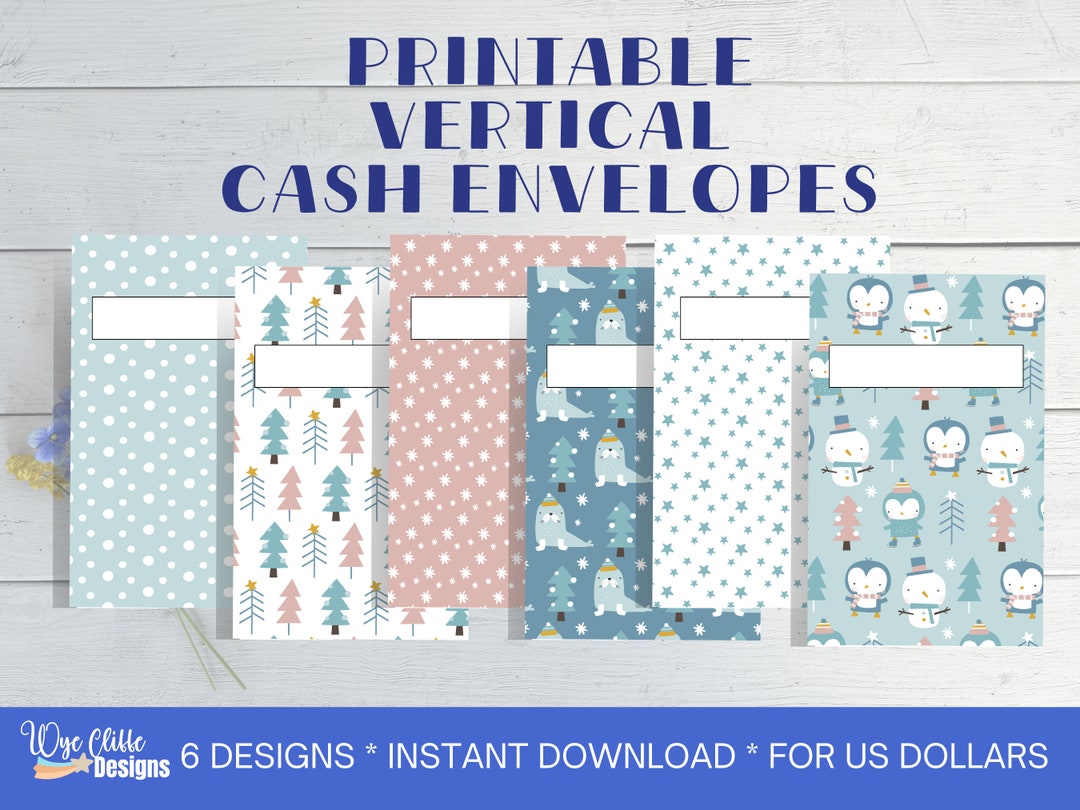 Printable Vertical Cash Envelopes - Penguin Friends - Etsy