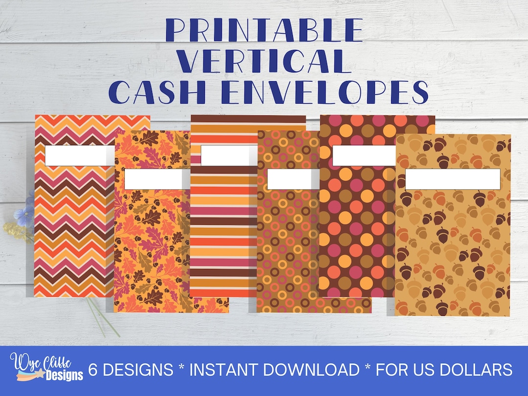 Printable Vertical Cash Envelopes - Fall Vibes - Etsy