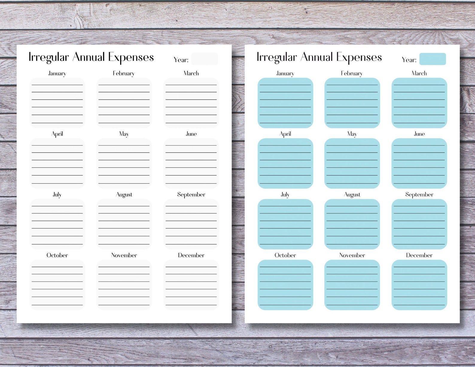 Irregular Annual Expenses Tracker Instant Download PDF Printable ...