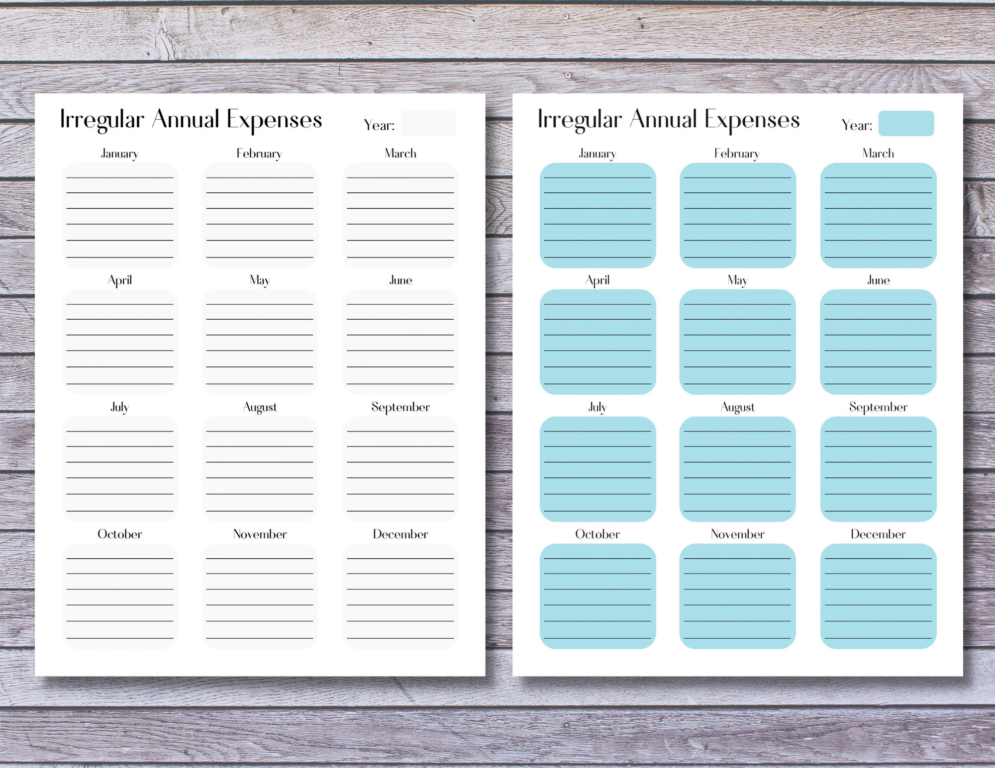 Irregular Annual Expenses Tracker Instant Download PDF Printable ...