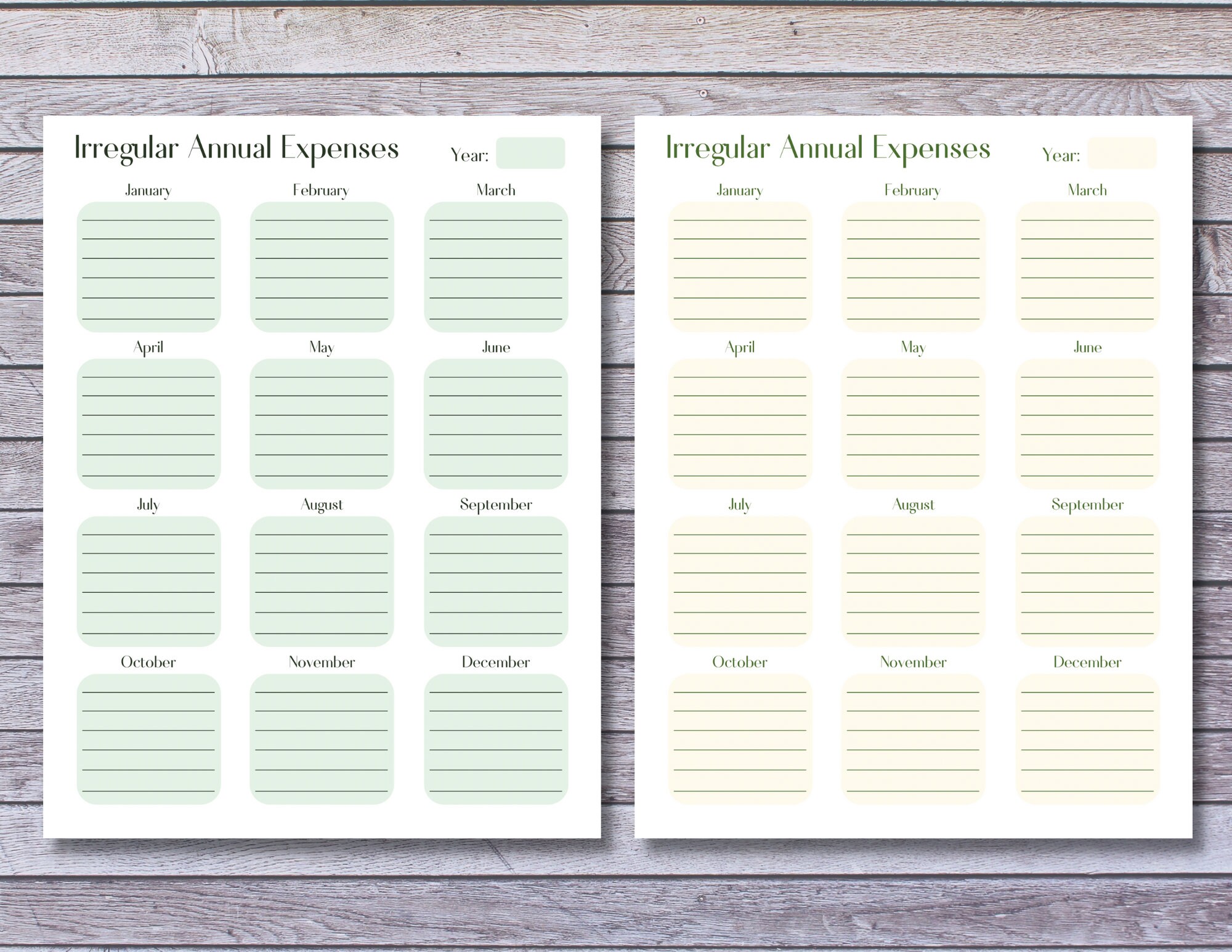 Irregular Annual Expenses Tracker Instant Download PDF Printable ...