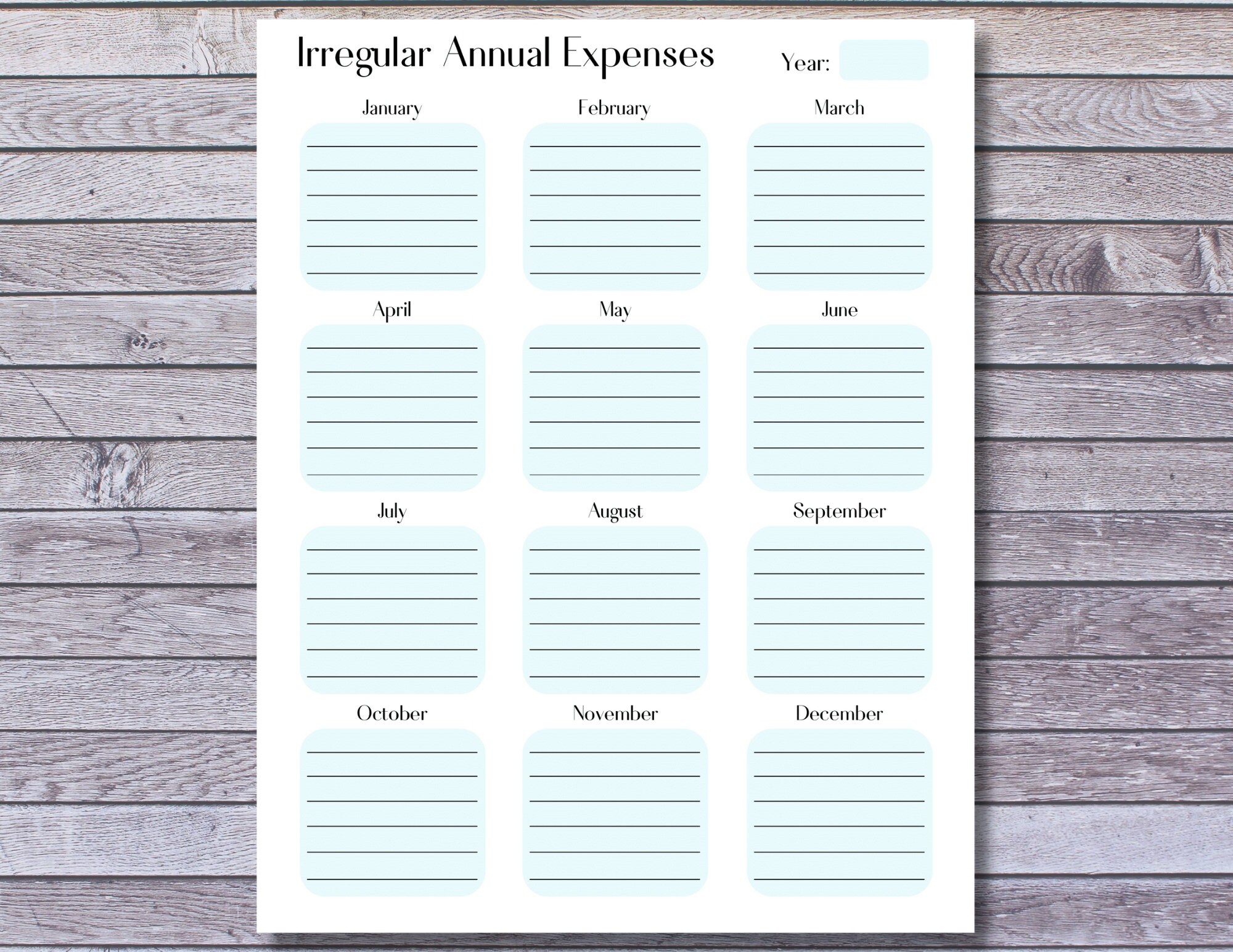 Irregular Annual Expenses Tracker Instant Download PDF Printable ...