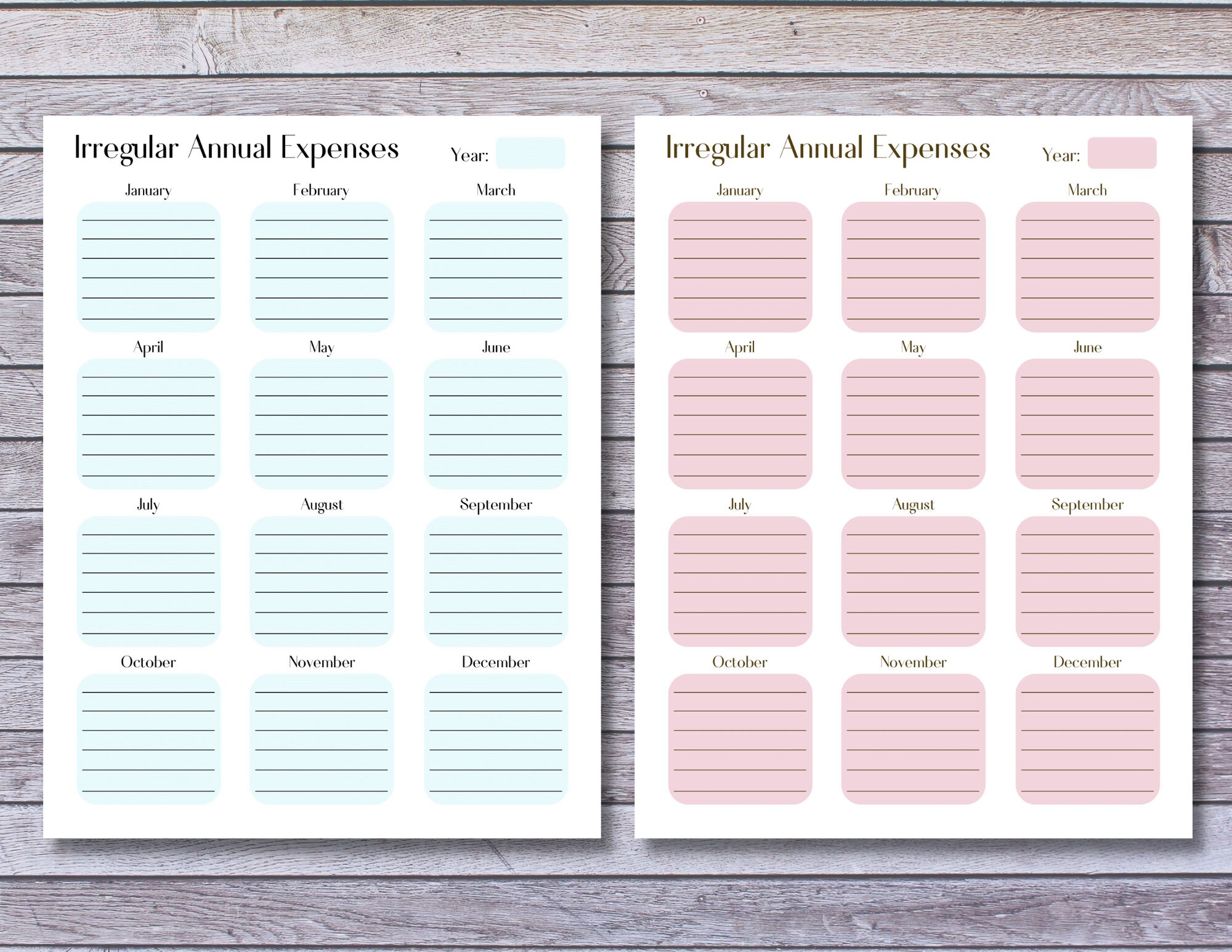 Irregular Annual Expenses Tracker Instant Download PDF Printable ...
