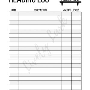 Reading Log Printable Instant Download + Goodnotes Friendly - Etsy
