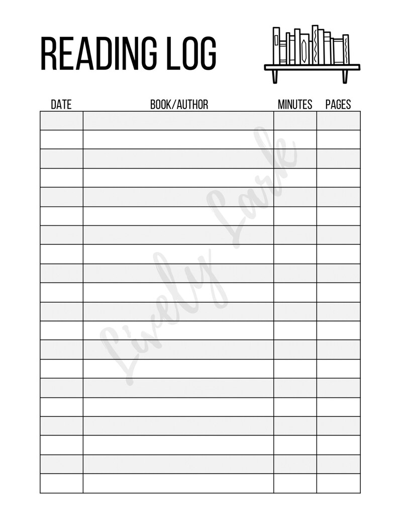 Reading Log Printable Instant Download + Goodnotes Friendly - Etsy