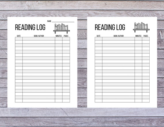 Reading Log Printable Instant Download | Etsy