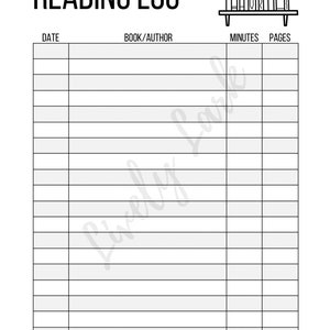 Reading Log Printable Instant Download + Goodnotes Friendly - Etsy