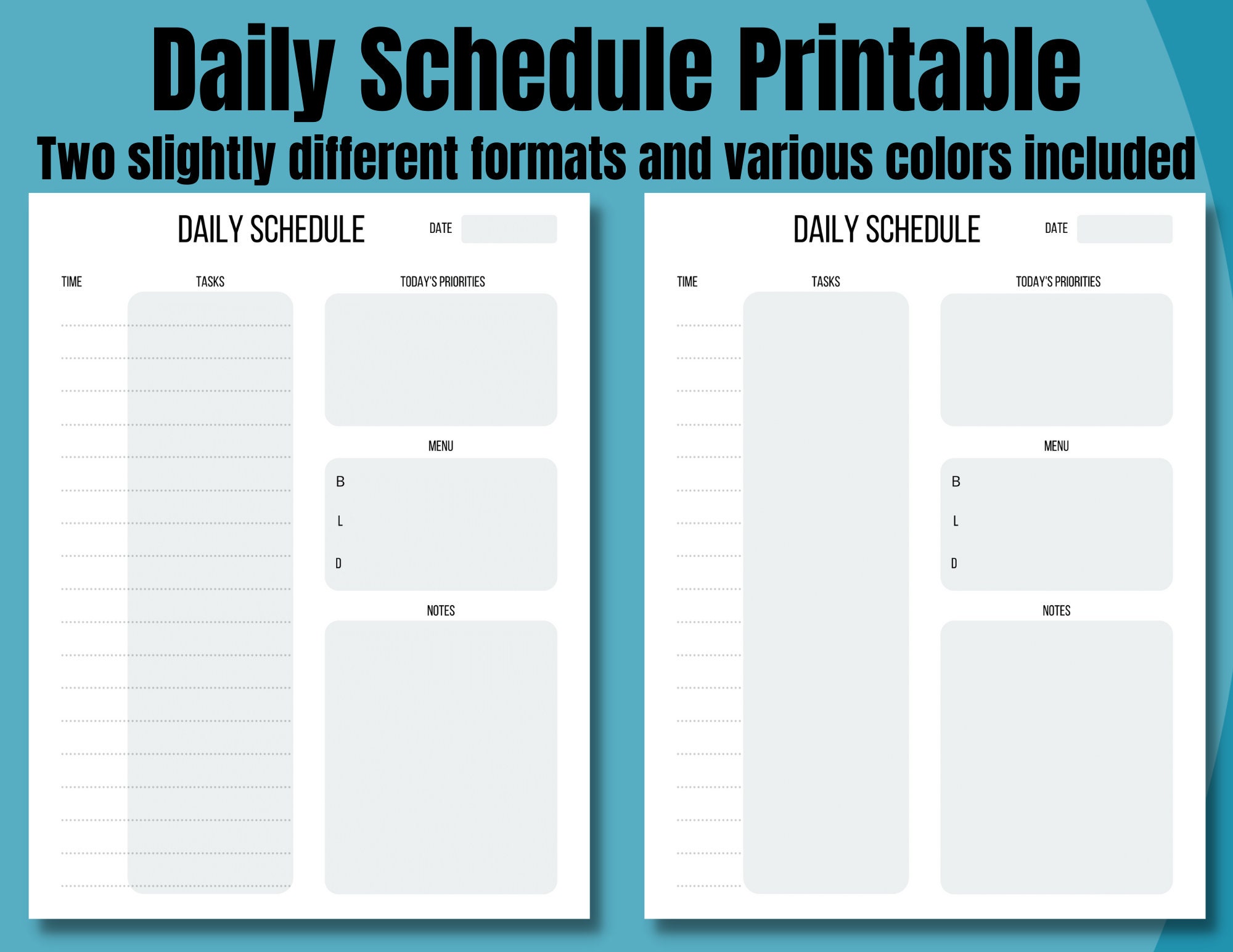 Daily Schedule Planner Instant Download PDF Printable + Goodnotes ...