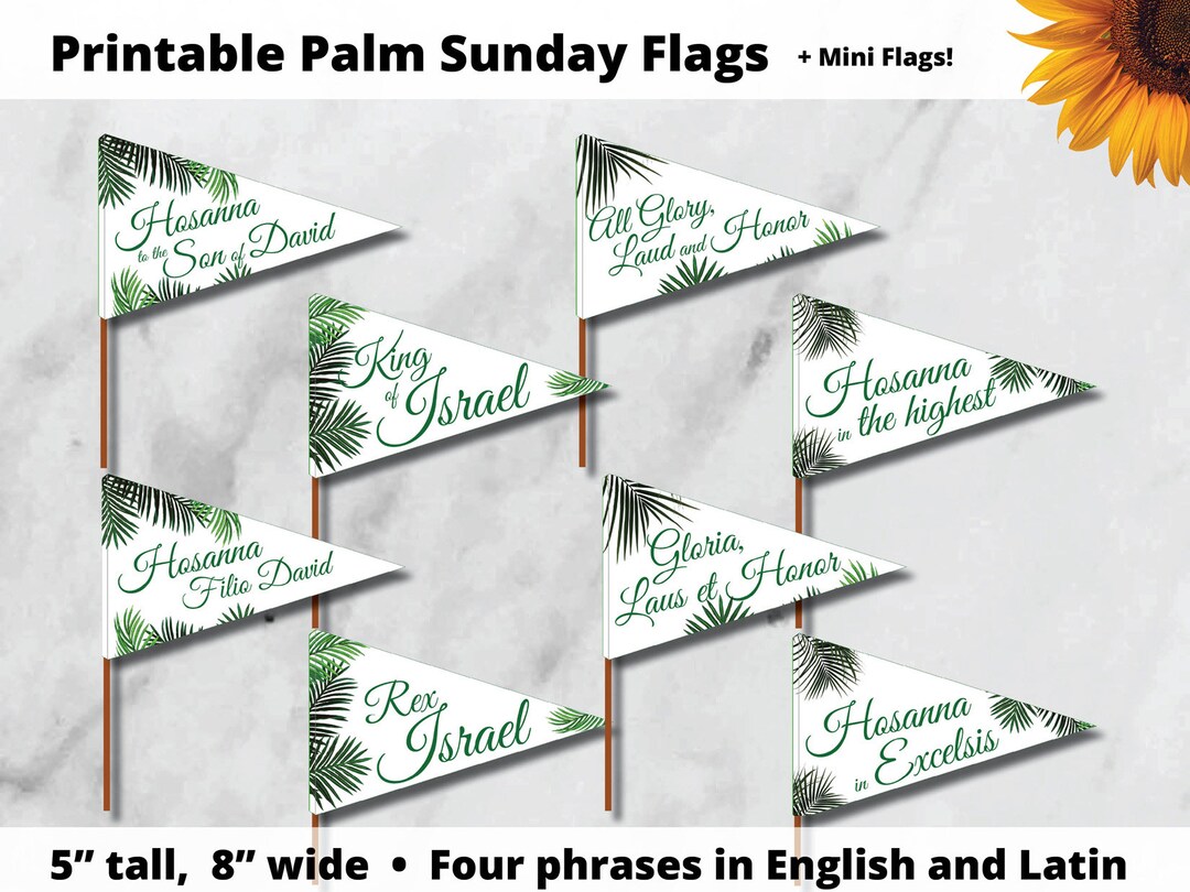 Palm Sunday Printable Flags | Pennants | Banner - Etsy