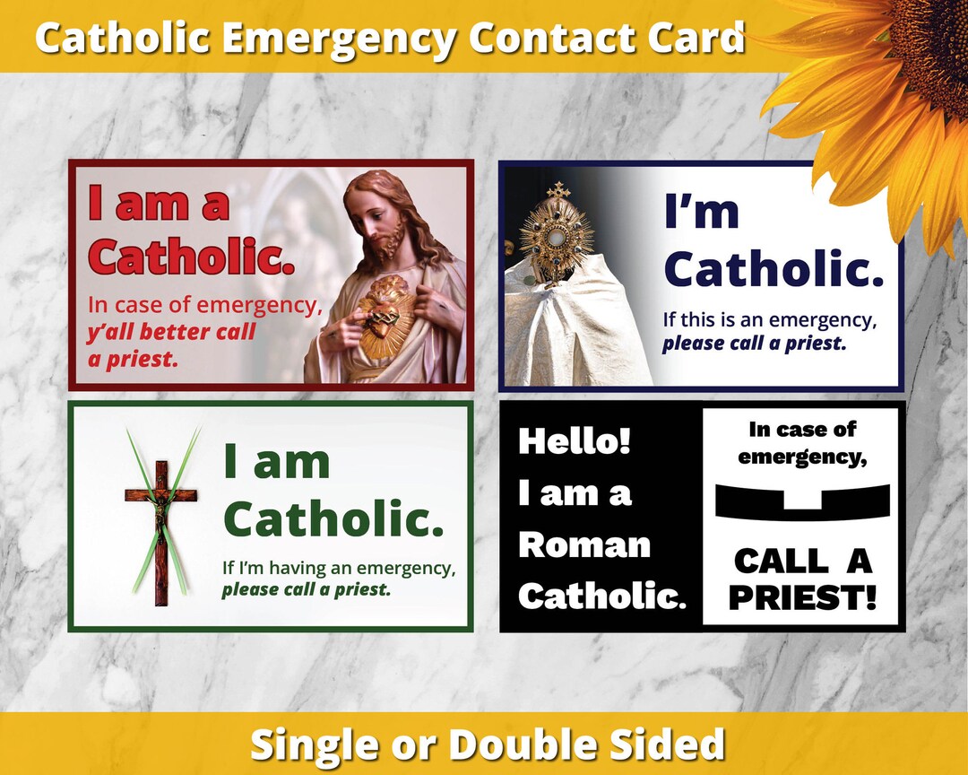 Printable Call a Priest Variety Pack | Catholic ID Card | Emergency ...