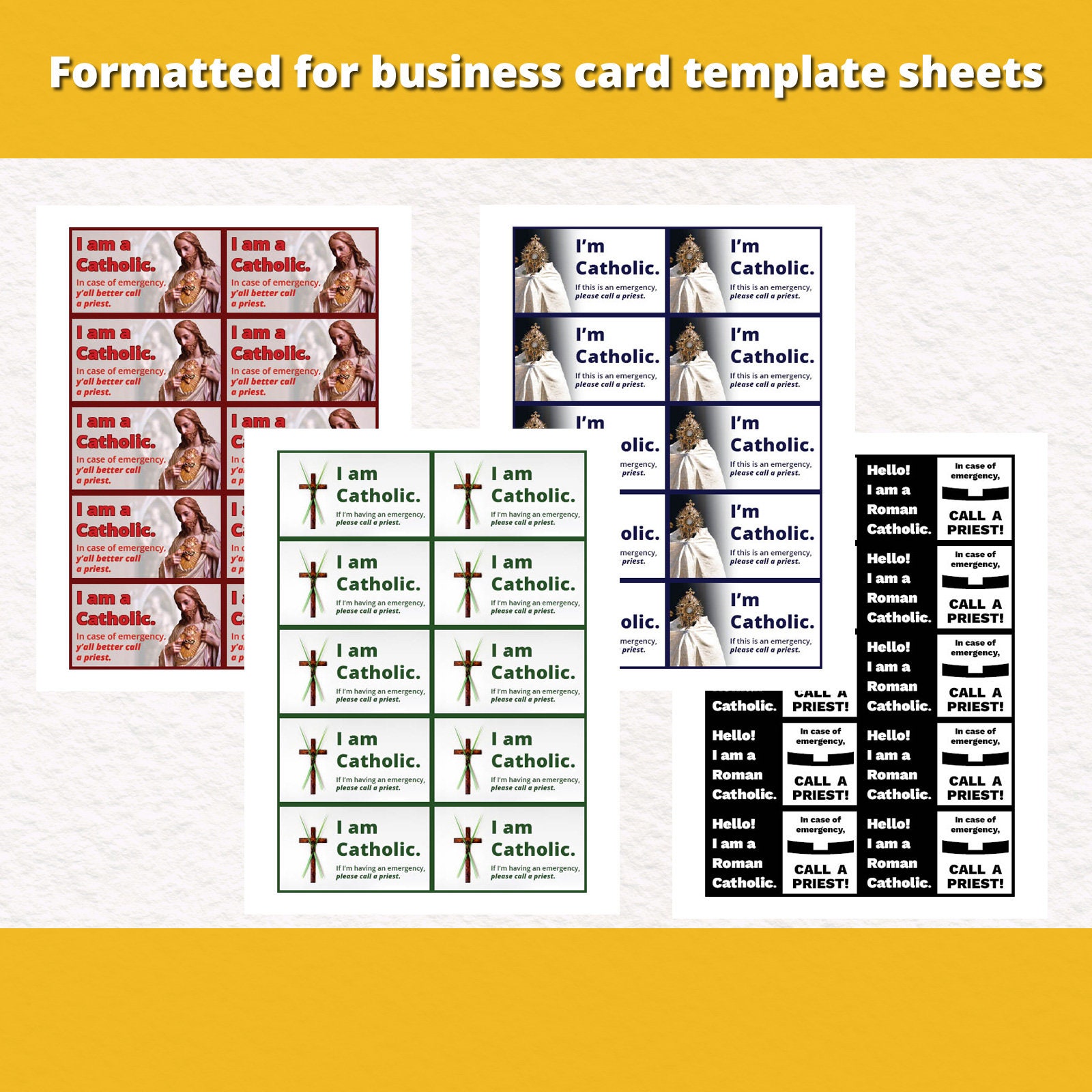Call a Priest Variety Pack Catholic ID Card Emergency - Etsy