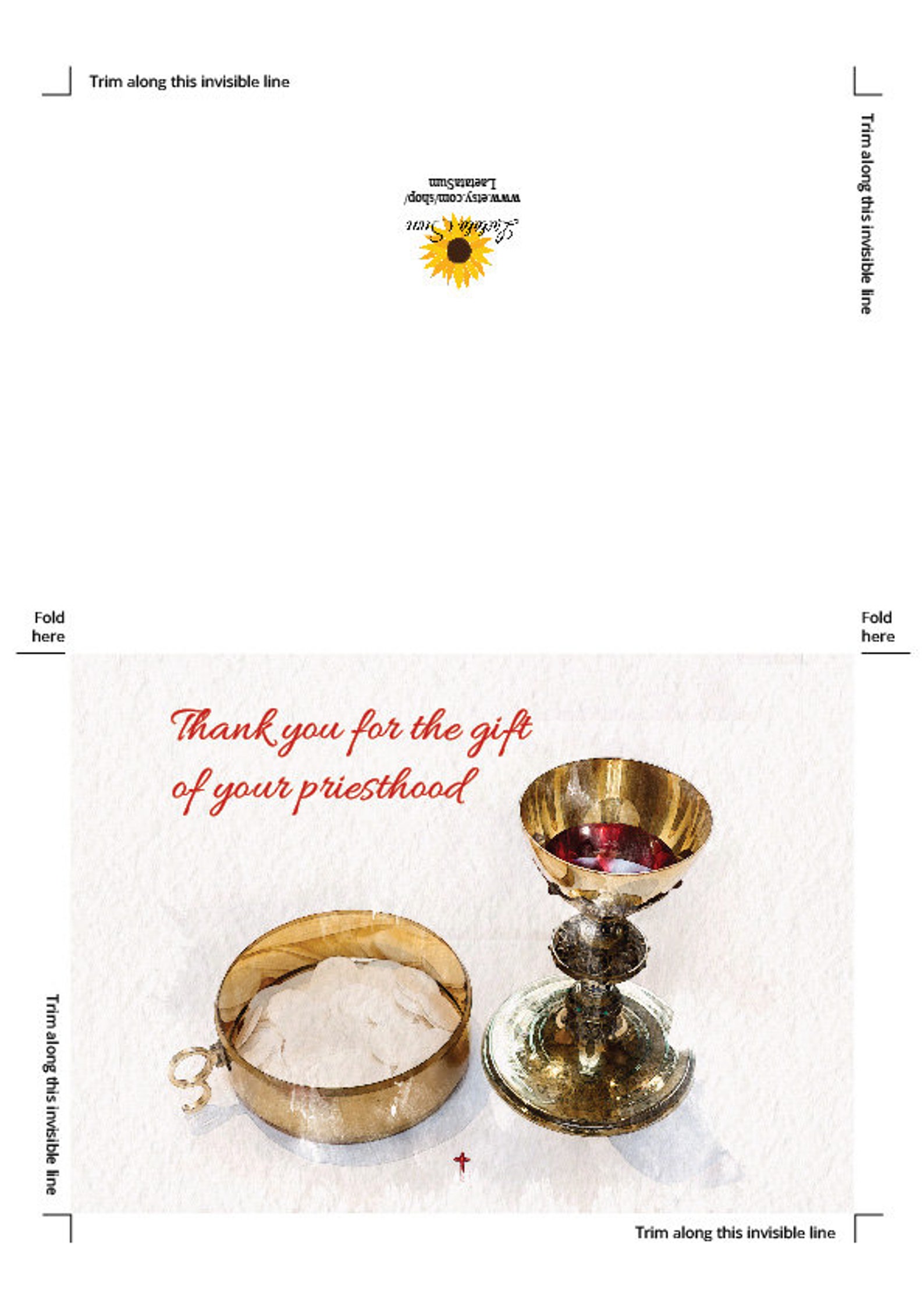 Priest Thank You Card | Printable |ordination to the Priesthood Card ...