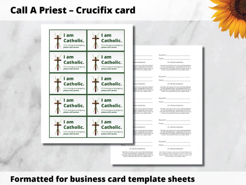 Printable Call a Priest - Crucifix Card | Catholic Emergency Contact ...