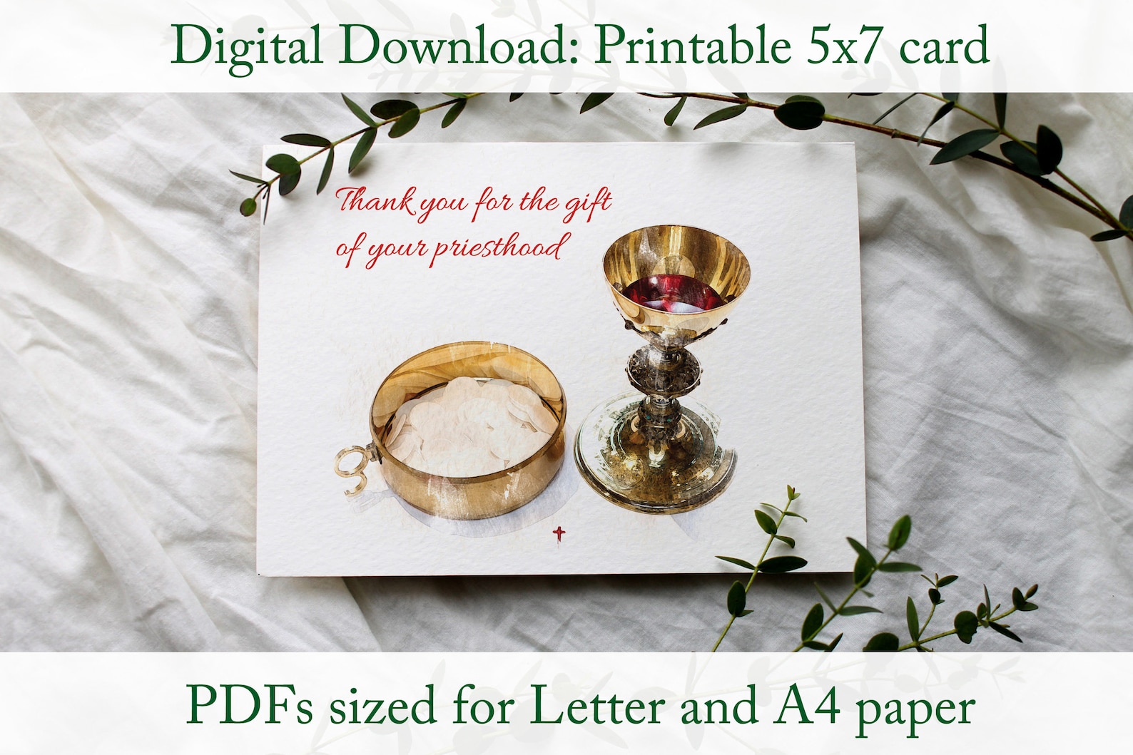 Priest Thank You Card | Printable |ordination to the Priesthood Card ...