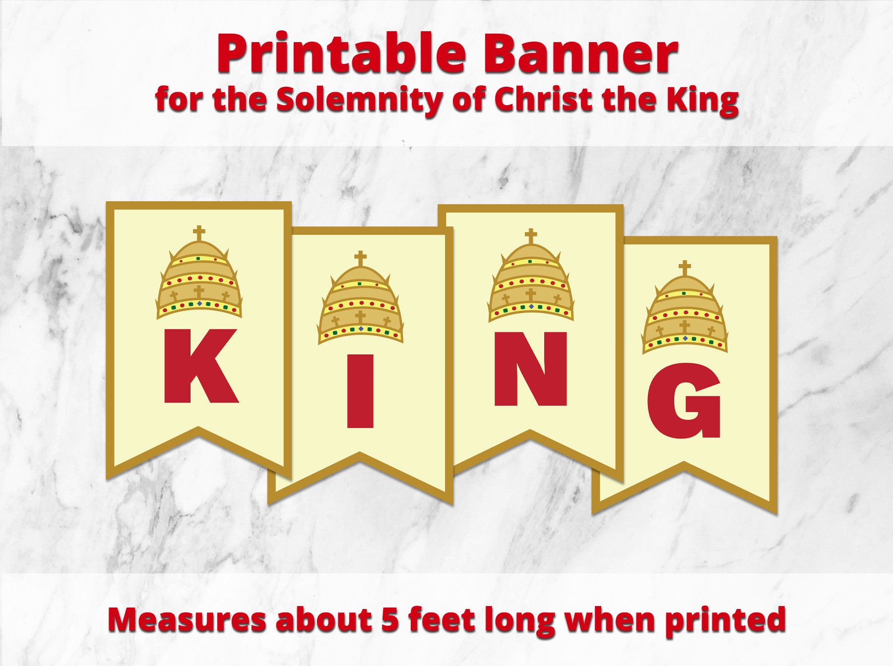 Christ the King Printable Banner - Etsy