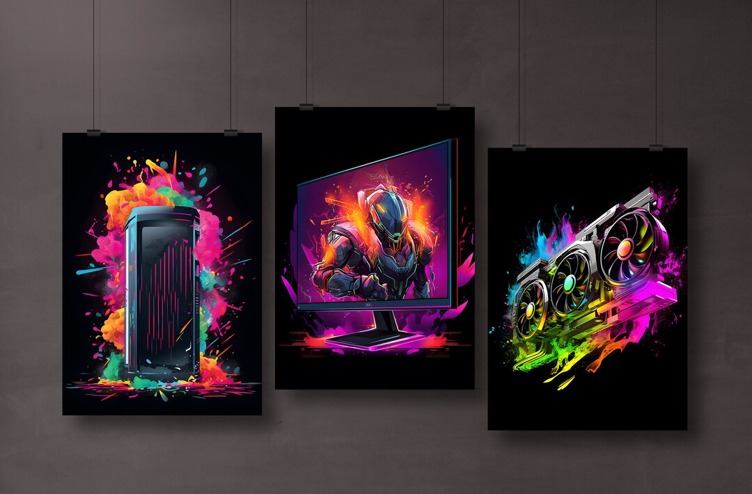 Modern Gaming Murals Gaming Room Decoration Gaming Motives Gamer Gift ...
