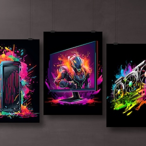 Modern Gaming Murals Gaming Room Decoration Gaming Motives - Etsy