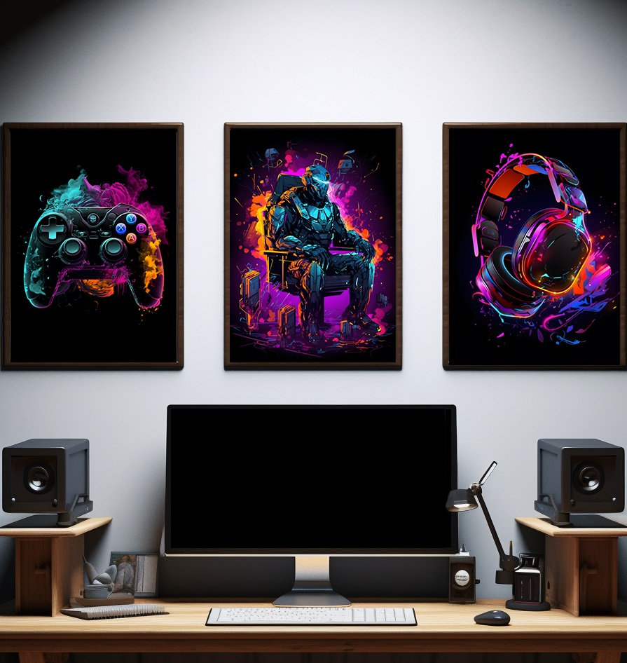 Modern Gaming Murals | Gaming Room Decoration | Gaming Motives | Gamer ...