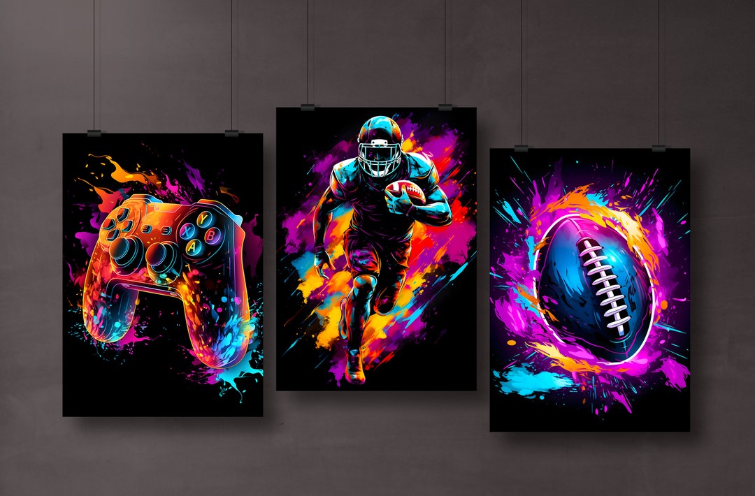 Modern Gaming Wall Murals Gaming Room Decoration Gaming Motifs American ...