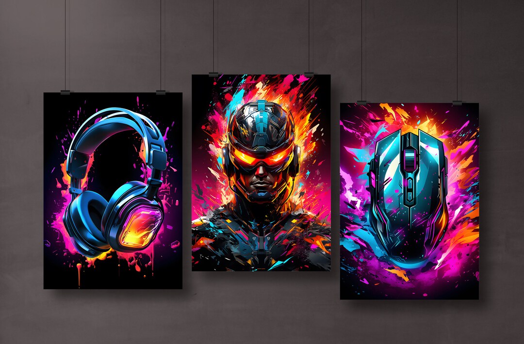Modern Gaming Murals | Gaming Room Decoration | Gamer Motives | Gaming ...