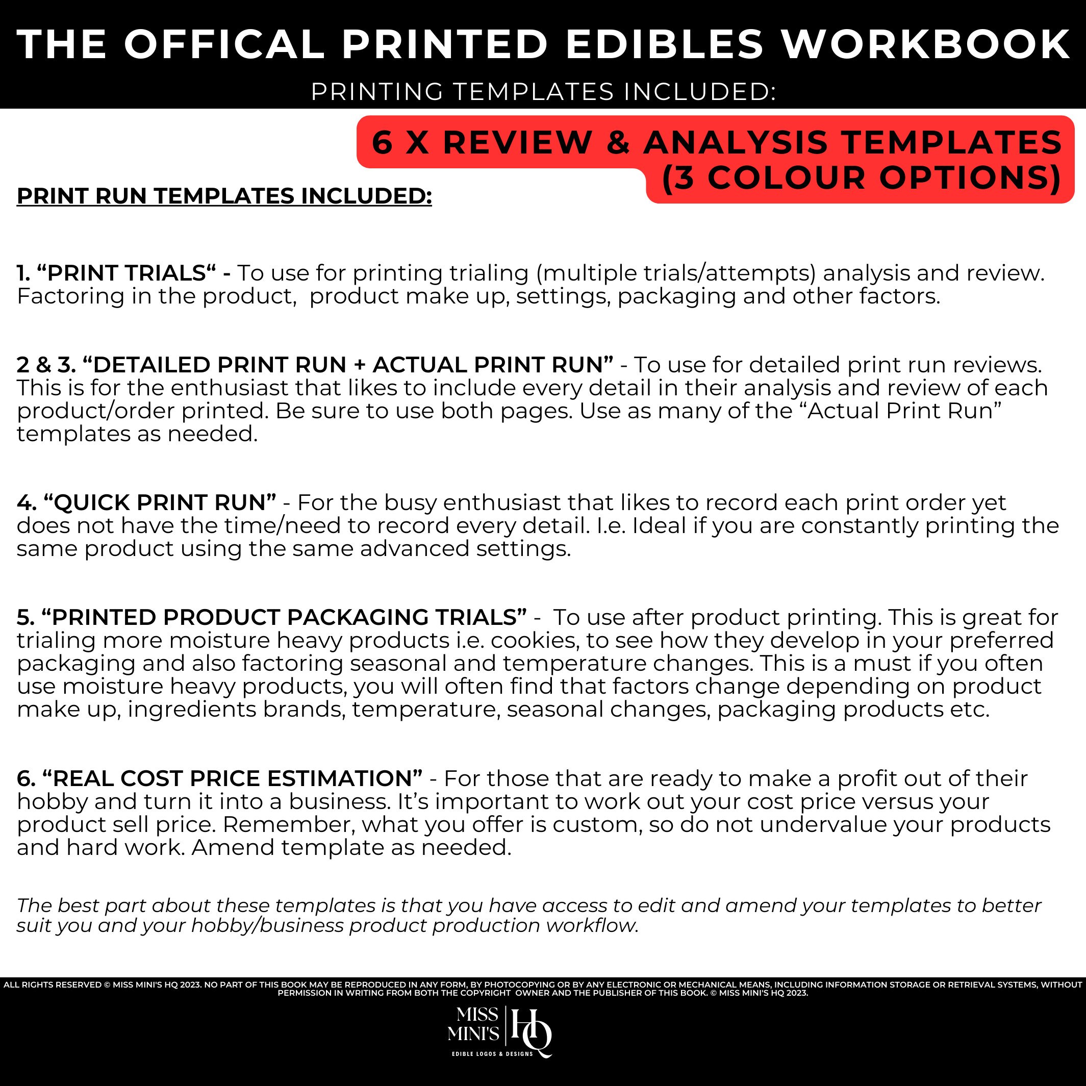 The Official MMHQ EDDIE PRINTER Workbook! for the Creative, Serious ...
