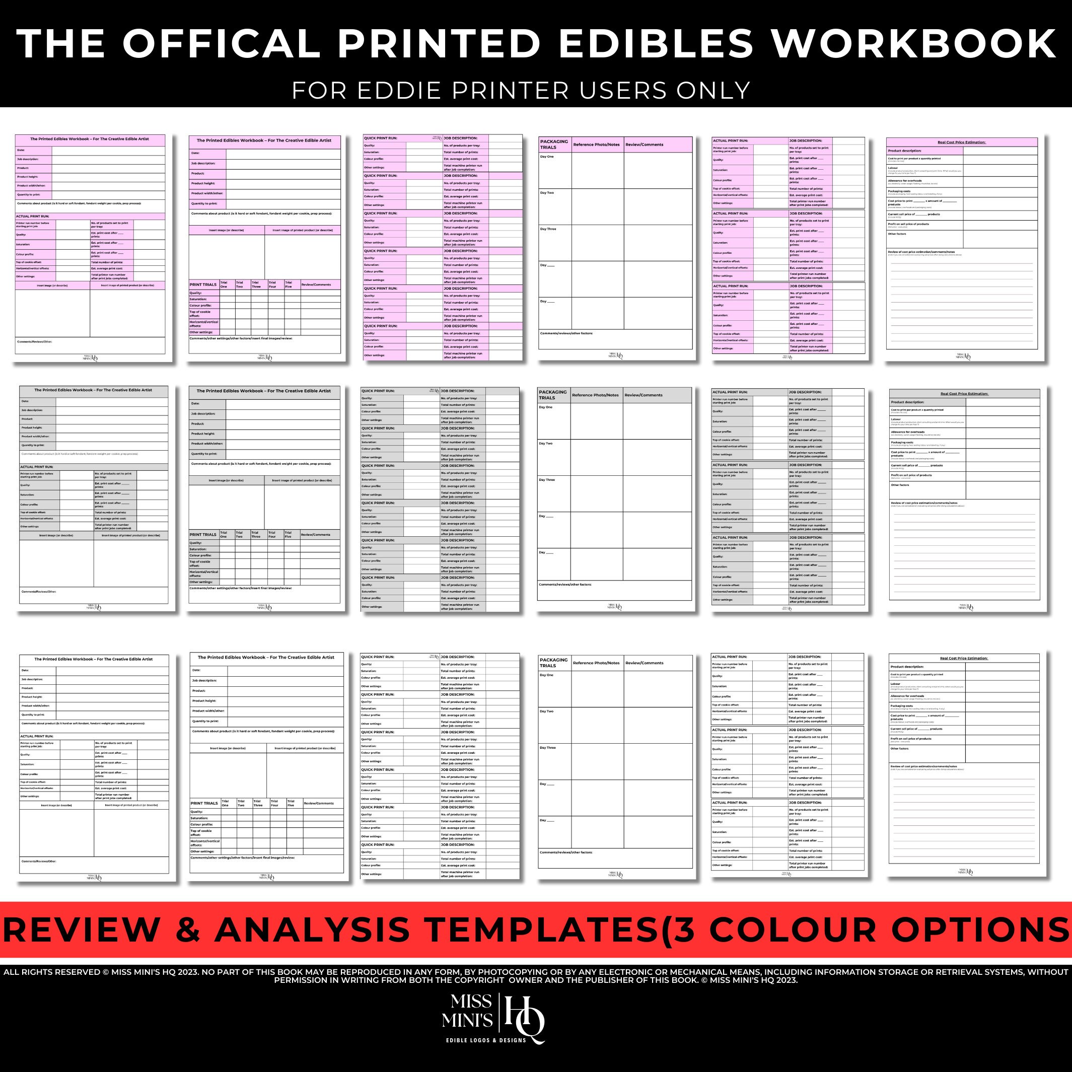The Official MMHQ EDDIE PRINTER Workbook! for the Creative, Serious ...