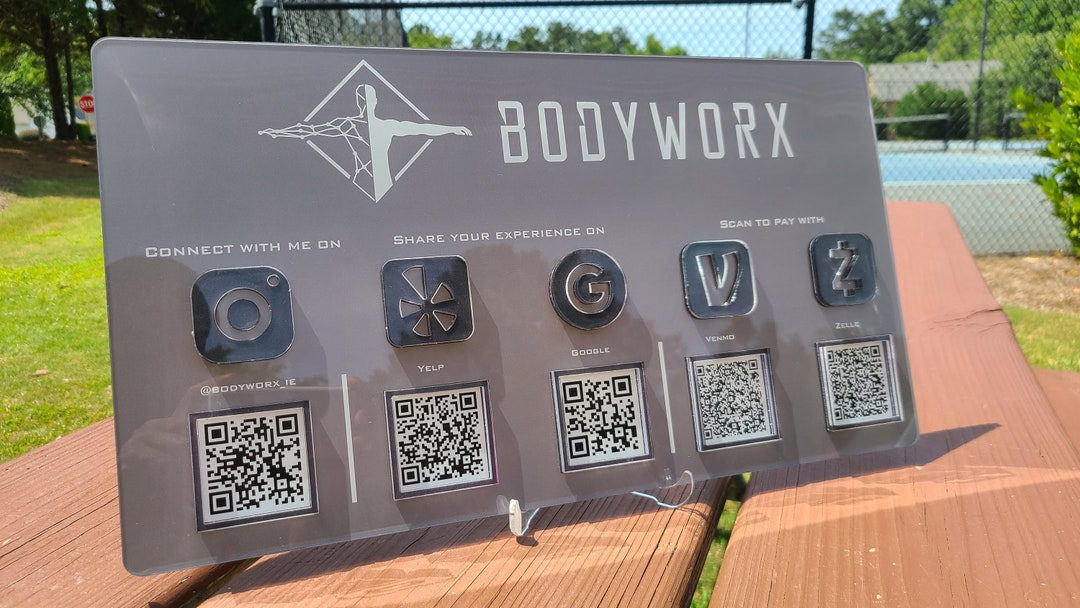 5 Icons Qr Code | Salon Signs | Qr Code Plaque | Qr Code Display | Qr ...