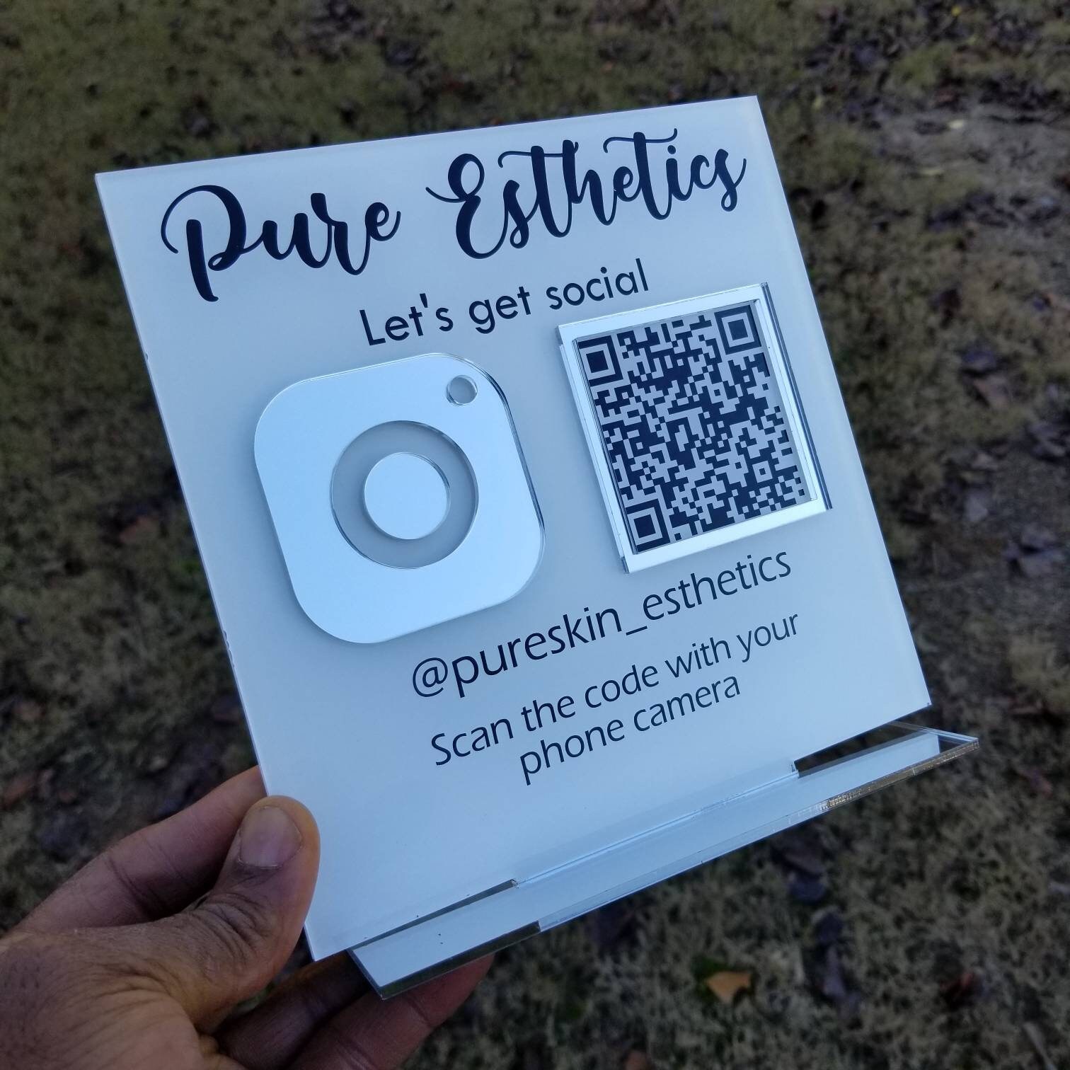 Instagram QR Code Facebook QR Sign Social Media Sign | Etsy