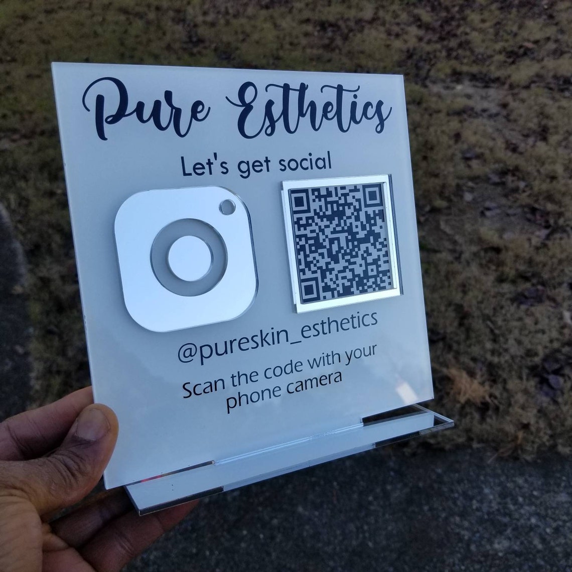 Instagram QR Code Facebook QR Sign Social Media Sign | Etsy