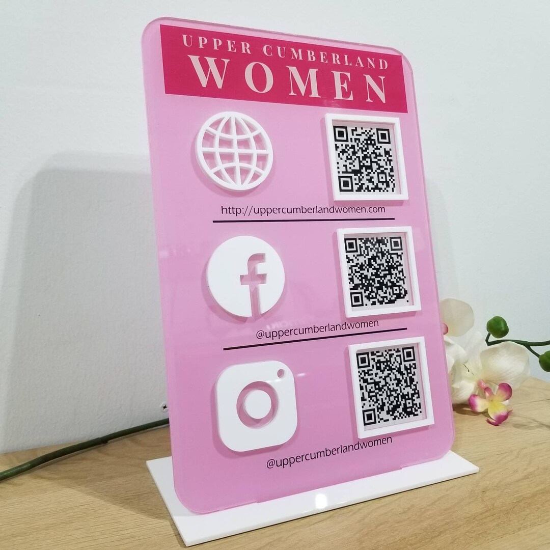 Triple Icon and QR Code | Business Qr Code Sign | Multi QR Code ...