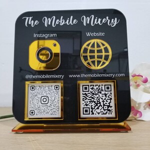 Multi QR Code Sign Business Social Media Instagram QR Code Acrylic ...