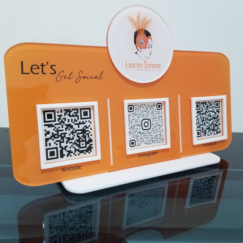 QR Code Single Social Media Sign Qr Code Sign 3 Icon QR - Etsy